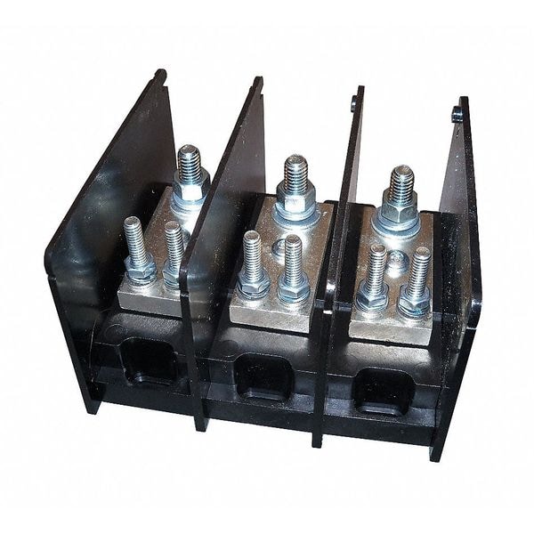 Mersen Power Distribution Block, Open, 3 Pole, 400 A Copper, 1,000 V AC ...