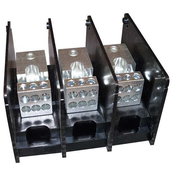 Mersen Power Distribution Block, Open, 3 Pole, 175 A Copper, 1,000 V AC/DC, Screw MPDB67563 | Zoro