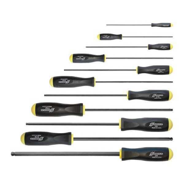 Bondhus Screwdriver Set, Ball End, Long, 11 pcs 10737 | Zoro