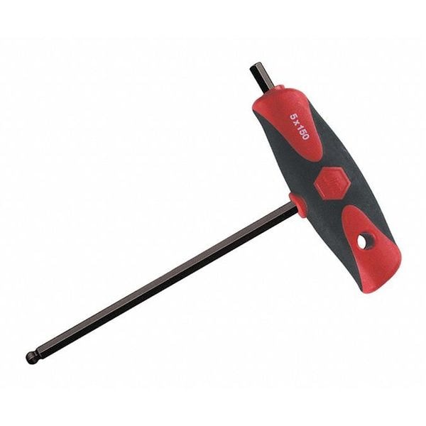Wiha Metric T-Handle Ball Hex Key Hex Key, 5 mm Tip Size 33450 | Zoro