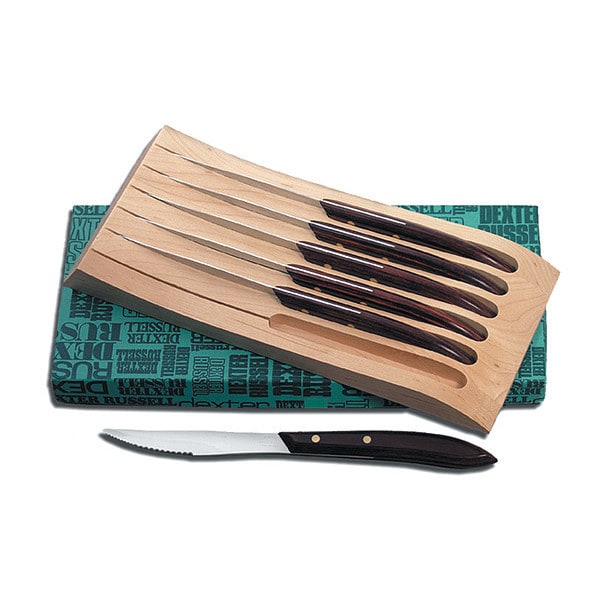 Dexter Russell Steak Knife Set W/Wood Block 6 Pc 20111 | Zoro