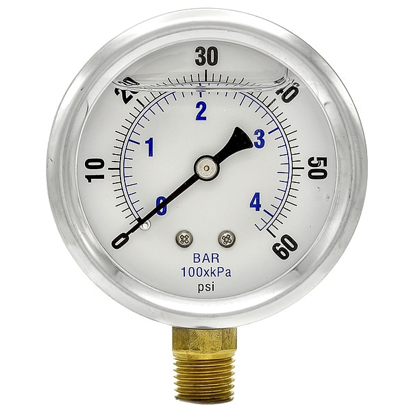 Wgtc Differential Pressure Gauge, 0 to 60 psi 251L4PCW | Zoro