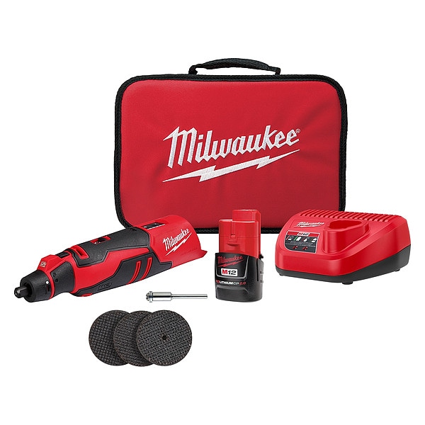 Milwaukee Tool M12 BRUSHLESS ROTARY TOOL KIT 2525-21 | Zoro