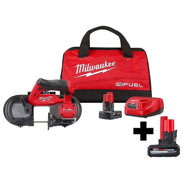 Milwaukee Tool M12 FUEL Compact Band Saw Kit + M12 HIGH OUTPUT XC5.0 ...