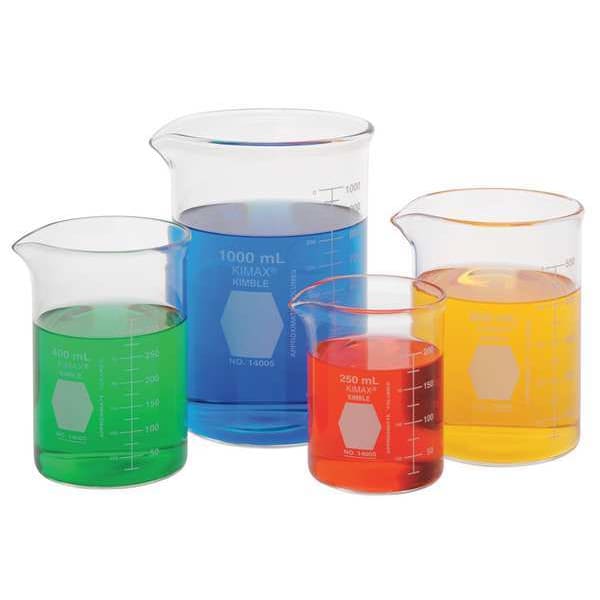 Kimble Chase HeavyDty Beaker Starter Pack, Glass, Clear 14085-01 | Zoro