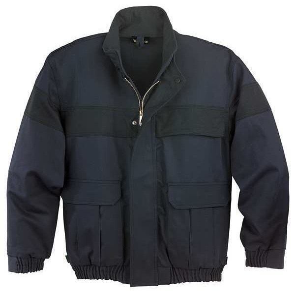 Workrite Fr Flame Resistant Jacket, Navy, UltraSoft(R), L 3209NB | Zoro