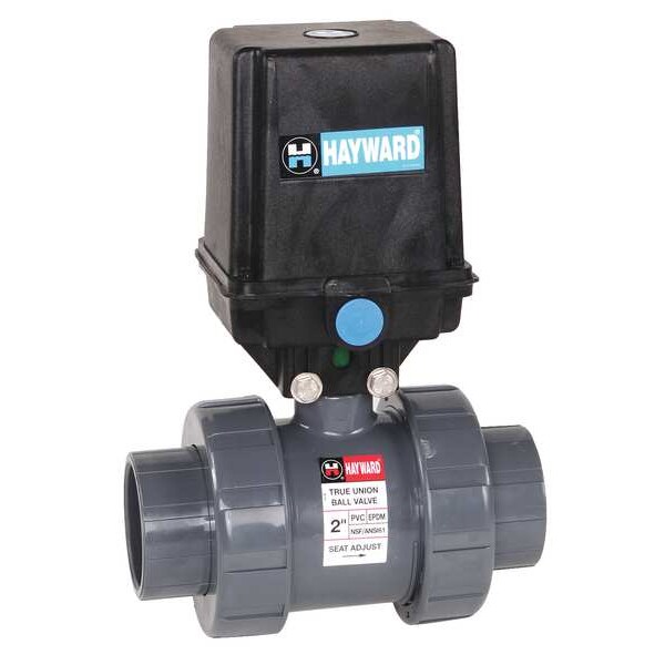 Hayward Flow Control Ball Valve, Actuated, Electric, 2" PVC/EPDM, 115v ...