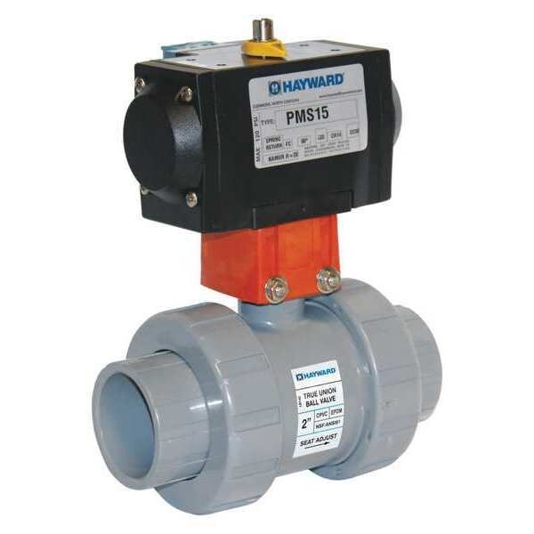 Hayward Flow Control 1/2" Socket PVC Pneumatic Ball Valve Inline ...
