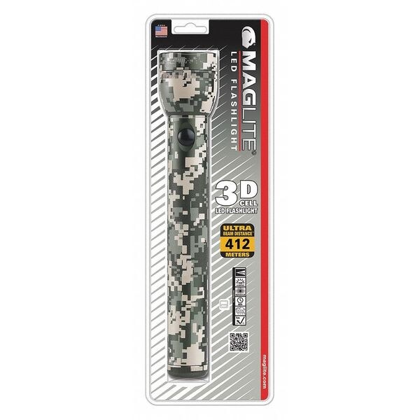 Maglite Flashlight, CAMO, 3 Cell, D, LED ST3DMR6 | Zoro