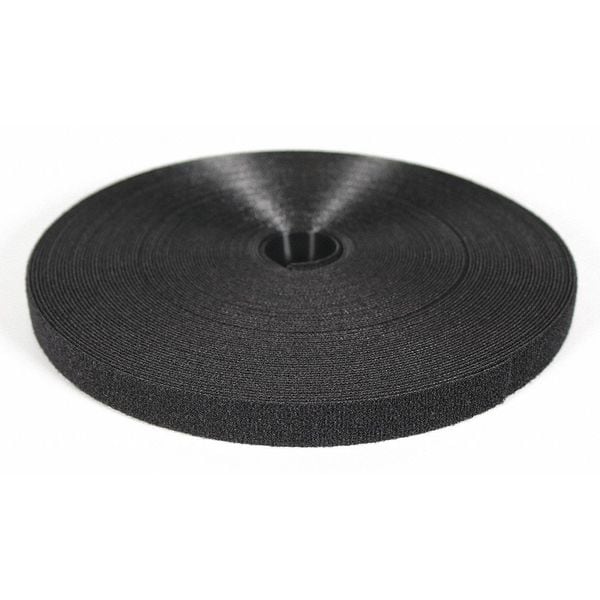 HALCO USA 27.5 yds. x 1/2 in. Hook-and-Loop Back-to-Back Strap, Black Roll, 1 Per PK IB2B12-55 ...