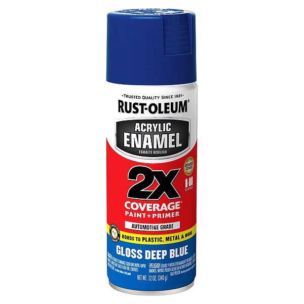 Rust-Oleum Acrylic Enamel Spray Paint, Gloss, Blue 271942 | Zoro