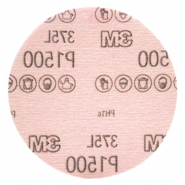 3M Hookit Flm Dsc 375L, 5 x NH, P1500, PK250, Aluminum Oxide, P400 Grit ...