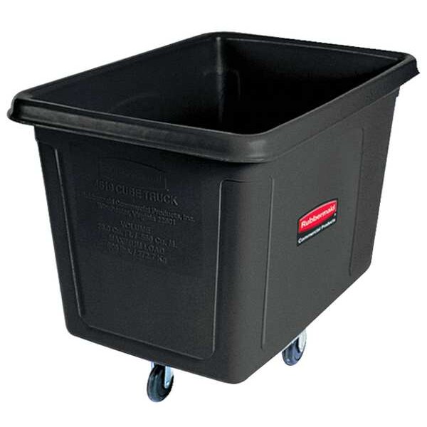Rubbermaid Commercial Cube Truck, 3/4 cu. yd., 600 lb. Cap, Black FG461900BLA | Zoro
