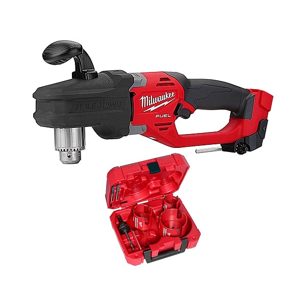 Milwaukee Tool M18 FUEL HOLE HAWG 1/2" Right Angle Drill + BIG HAWG w ...