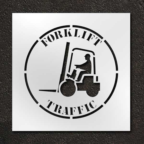 Rae Stencil, Symbol, Fork Lift Traffic Area, 24 in Character Height ...