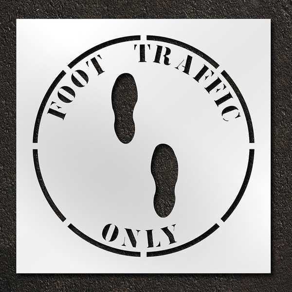 Rae Stencil, Symbol, Foot Traffic Only, 42 in Character Height ...