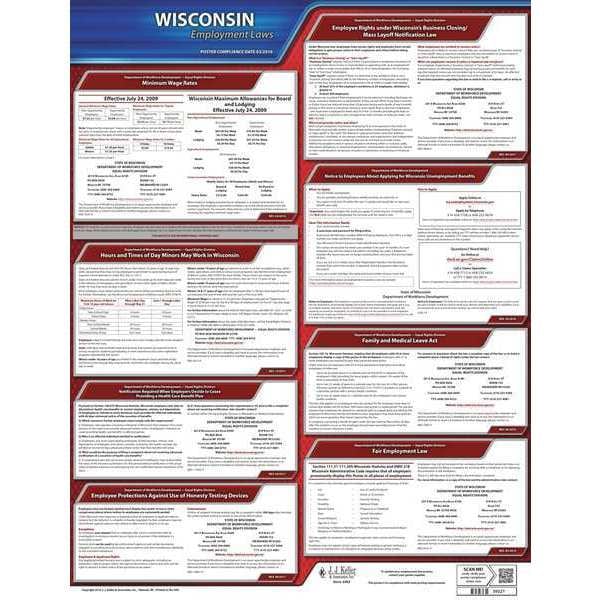 Jj Keller Labor Law Poster, State Labor Law, WI 100-WI | Zoro