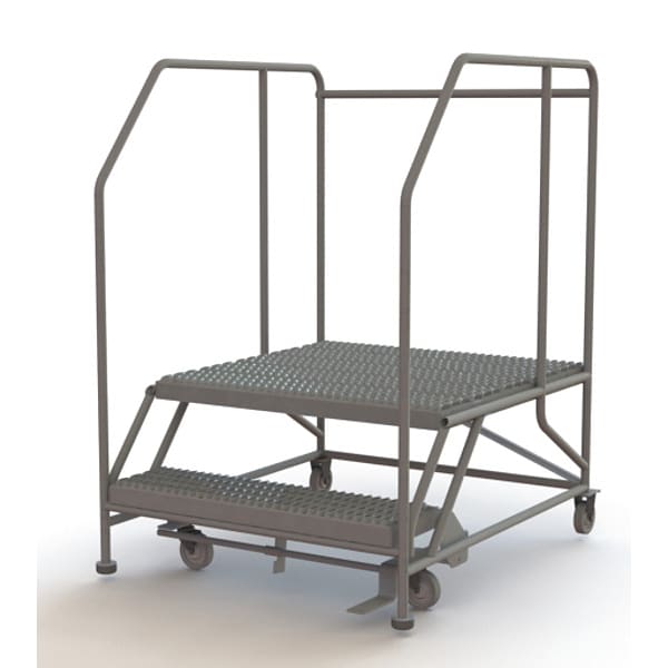 Tri-Arc Rolling Work Platform, Steel, 2 Steps WLWP123636SL | Zoro