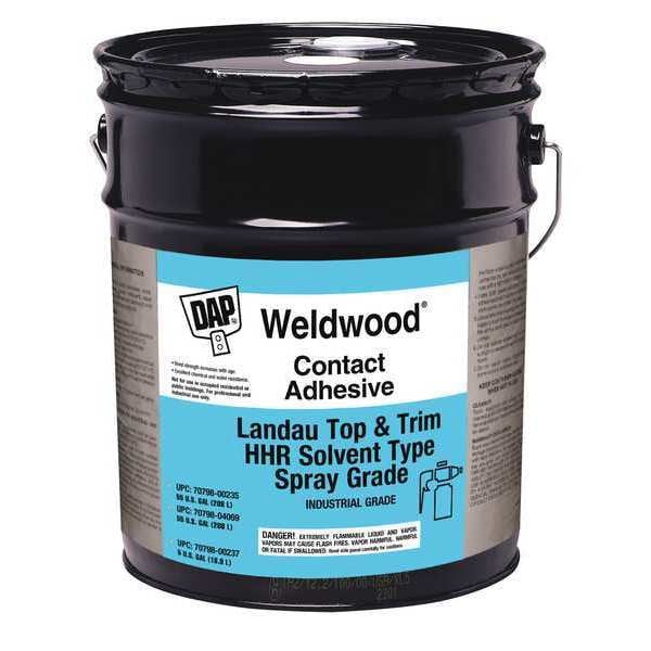Dap Contact Cement, Weldwood Series, Red, 5 gal, Can 237 | Zoro
