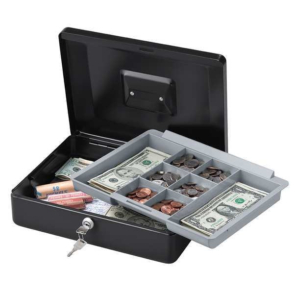 Sentry Safe Cash Box, Steel, Key Lock, Black CB-12 | Zoro