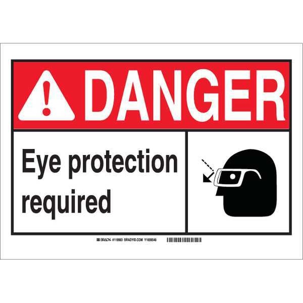 Brady Danger Sign, 10 in Height, 14 in Width, Polyester, Rectangle ...