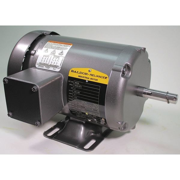Baldor-Reliance Three-Phase General Purpose Motor, 1/2 HP, 56 Frame, 230/460V AC Voltage, 1,725 ...
