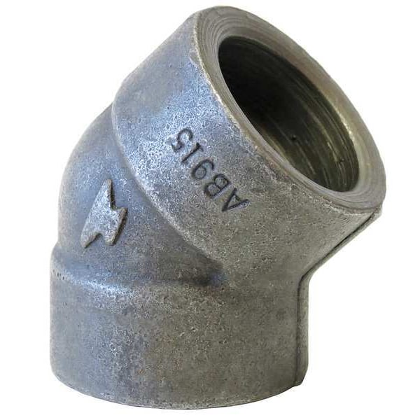 Anvil Socket Weld, Black Forged Steel 45 Degree Elbow, Class 3000 ...