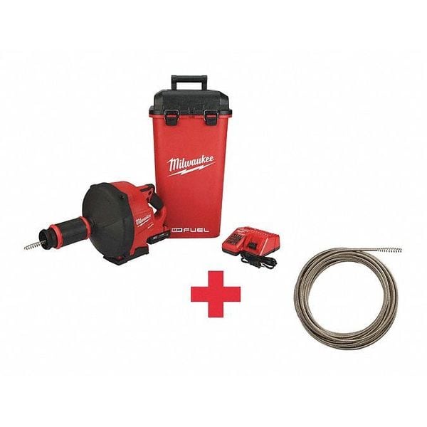 Milwaukee Tool 50 ft Cordless Drain Cleaning Machine, 18V 422W06 ...