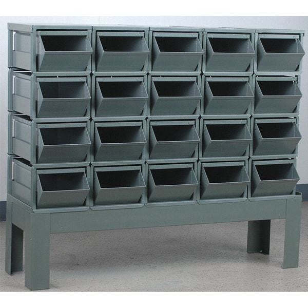 Stackbin Steel Sectional Stacking Bin, 54 1/4 in D x 42 in H x 18 3/4 ...