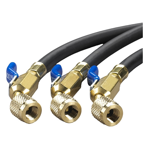 Yellow Jacket Hose, 5 ft L, Black, 800 psi, 3 Hoses 29805 | Zoro