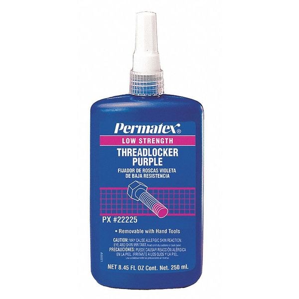 Permatex Threadlocker, Purple, Low Strength, 250mL Bottle 22225 | Zoro