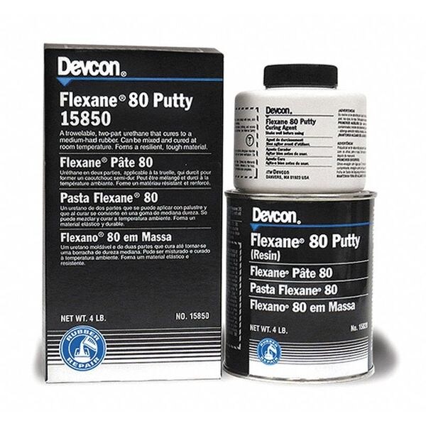 Devcon Flexane 80 Putty, Urethane, 4 Lb Kit, Blk 15850 | Zoro