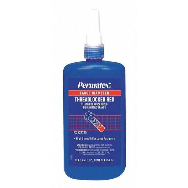 Permatex Threadlocker, Red, High Strength, 250mL Bottle 27725 | Zoro