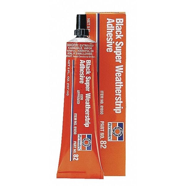 Permatex Weatherstrip Adhesive, 5 Oz Tube, Black 81850 | Zoro