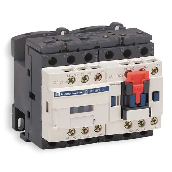 Square D IEC Magnetic Contactor, 3 Poles, 24 V DC, 9 A, Reversing: Yes ...