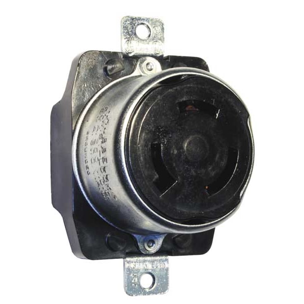 Hubbell HBL3771 50A Twist-Lock Receptacle 2P 3W 600VAC/250VDC BK | Zoro.com