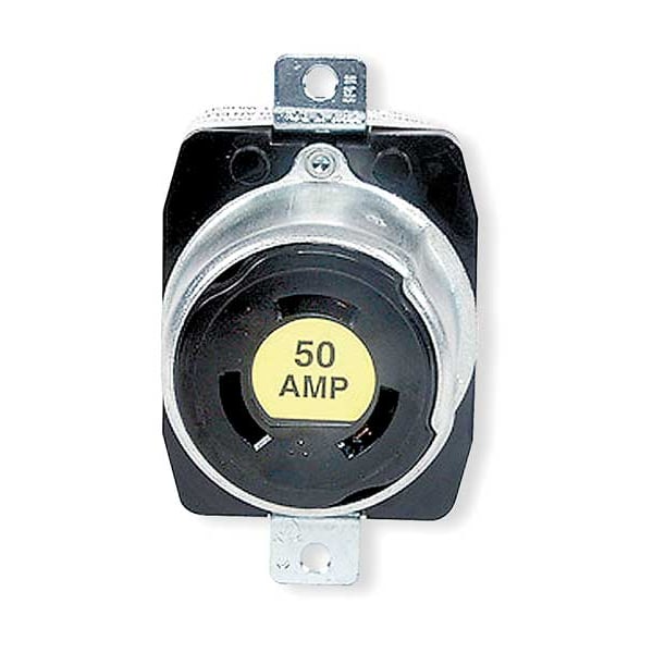 Hubbell 50A Twist-Lock Receptacle 3P 4W 600VAC/250VDC BK HBL7379 | Zoro