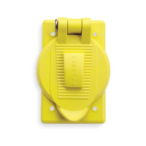 Hubbell HBL74CM25WOA Weatherproof Cover,Vertical,Yellow | Zoro.com