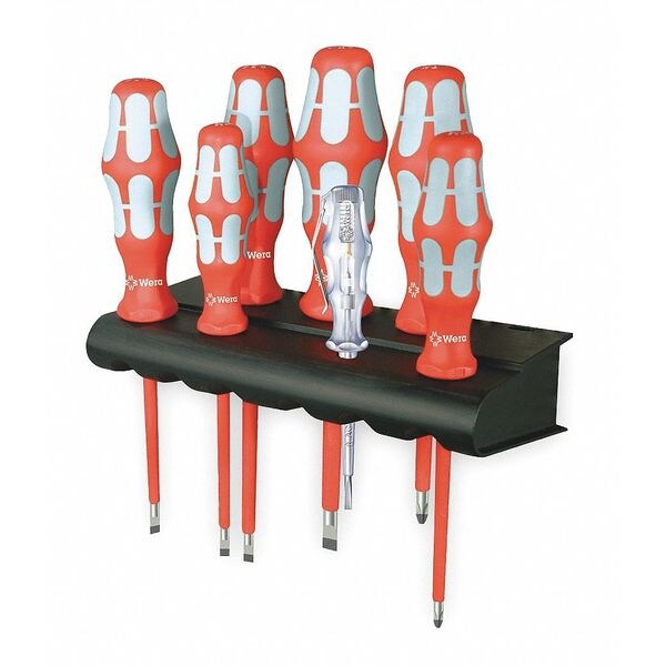 Wera Ins. Scrwdrvr Set w/Voltage Tester, 7 Pc 05022728002 | Zoro