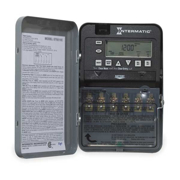 Intermatic Electronic Timer, 7 Days, SPST ET1725C | Zoro