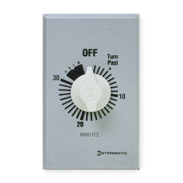 Intermatic Timer, Spring Wound, 30 Min, SPST, Silver FF30MH | Zoro