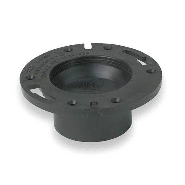 Mueller Industries Closet Flange w/ stop, 4 x 3", Hub, ABS 02903 | Zoro