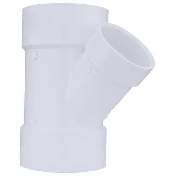 Zoro Select PVC Wye, Hub, 6 in x 6 in x 4 in Pipe Size 06137 | Zoro