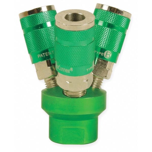 Legacy Three Way Air Gun Manifold, Green A94444BC-BG-GRA | Zoro