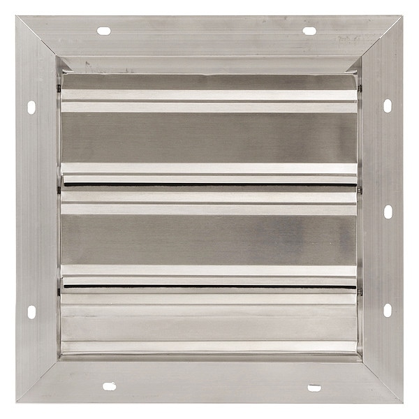 Dayton 12 in 15"H-W 5 1/4"L Aluminum Backdraft Damper, 12-1/2 in x 12-1 ...