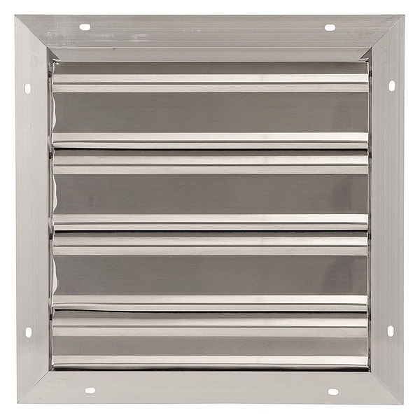 Dayton 16 in 19"H-W 5 1/4"L Aluminum Backdraft Damper, 16-1/2 in x 16-1 ...