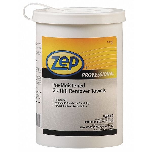 Zep Graffiti and Paint Remover Towels, Gray R09101 | Zoro