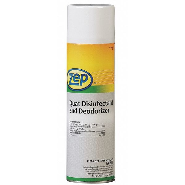 Zep Quat Disinfectant Deodorizer, 24 oz. Aerosol can, Pleasant, Lemon ...