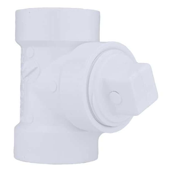 Zoro Select PVC Cleanout Tee with Plug, Hub x Hub x FNPT, 1-1/2 in Pipe ...