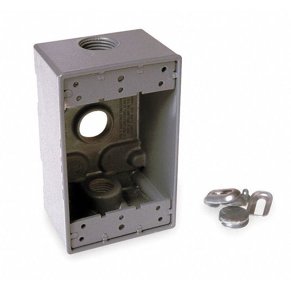 BELL Weatherproof Box,1Gang,3Inlet, Alum (5320-0) | Zoro